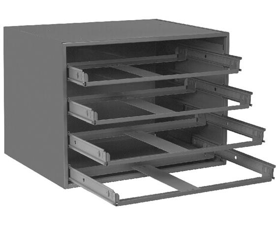 Large And Small Compartment Boxes Slide Rack Cabinet And Sturdy Base | Motion Savers Inc. | 877 ...